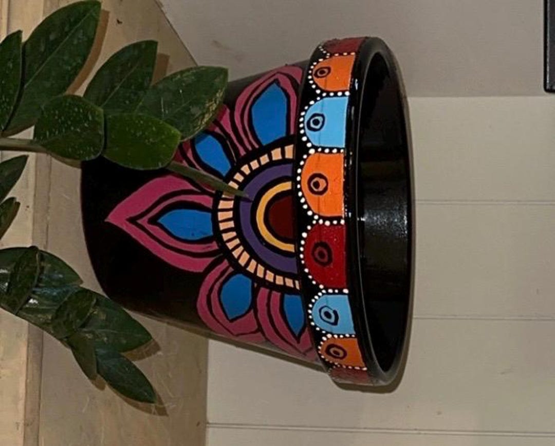 Hand Painted Ceramic Planter 6 in Pot - Etsy