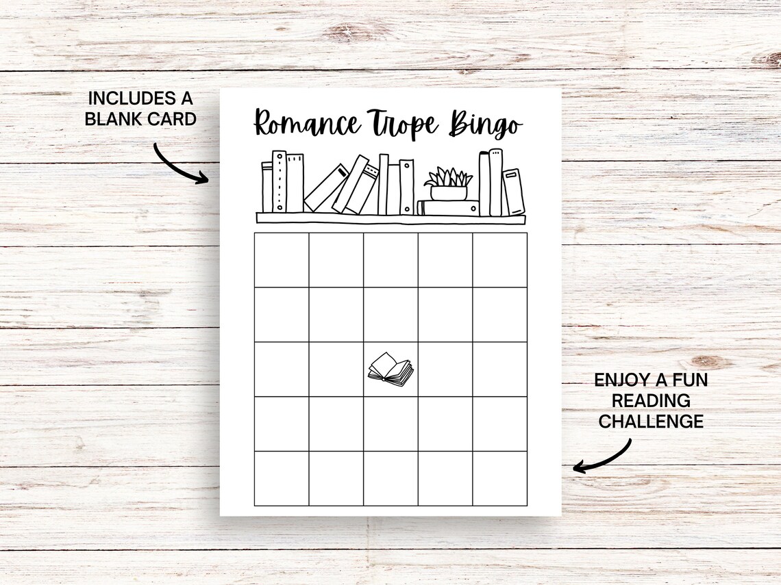 Romance Trope Book Bingo Printable Tracker | Reading Challenge Journal ...