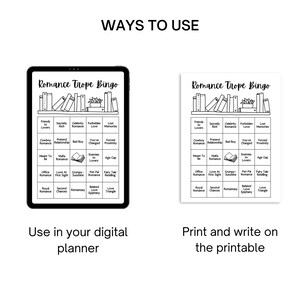 Romance Trope Book Bingo Printable Tracker | Reading Challenge Journal ...