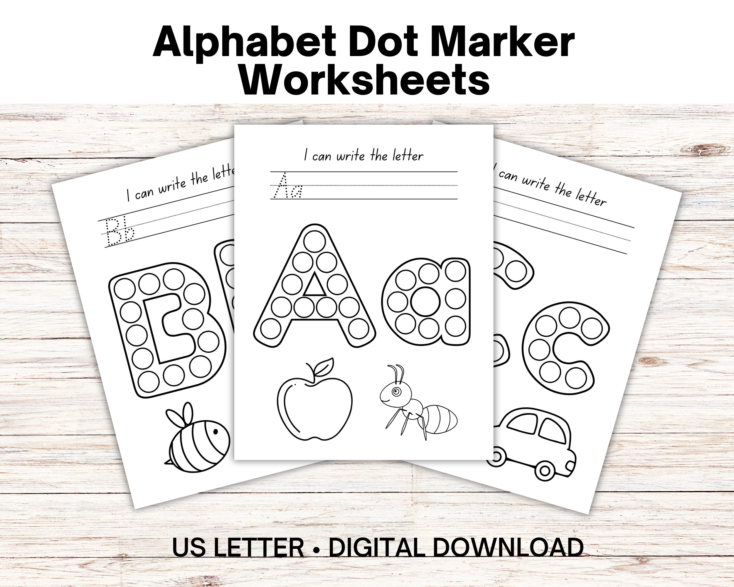 A-Z Alphabet Dot Marker Printable Worksheets | Dot Marker Activities ...