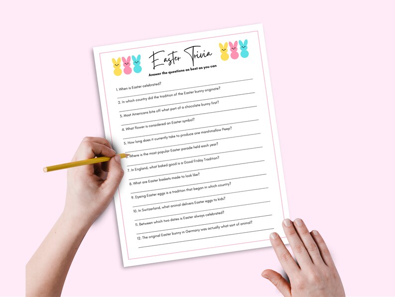 Easter Trivia Printable Game | Easter Quiz Party Game | Easter Activity ...