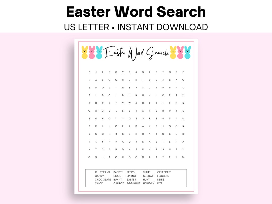Easter Word Search Printable Game | Easter Activity for Kids and Adults ...