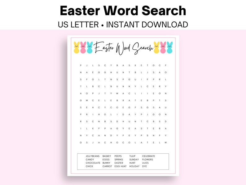 Easter Word Search Printable Game | Easter Activity for Kids and Adults ...