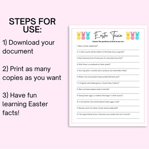 Easter Trivia Printable Game | Easter Quiz Party Game | Easter Activity ...