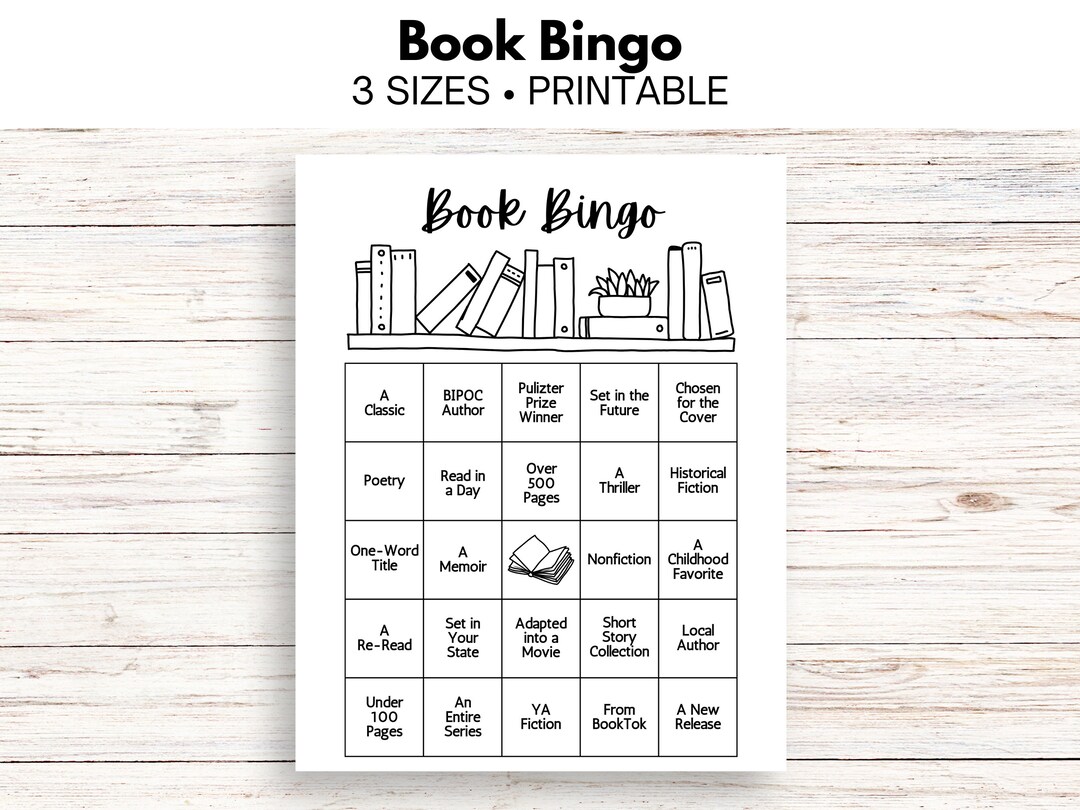 Book Bingo Printable Tracker | Reading Challenge Journal Page | A4 A5 ...