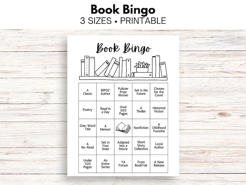 Book Bingo Printable Tracker | Reading Challenge Journal Page | A4 A5 ...