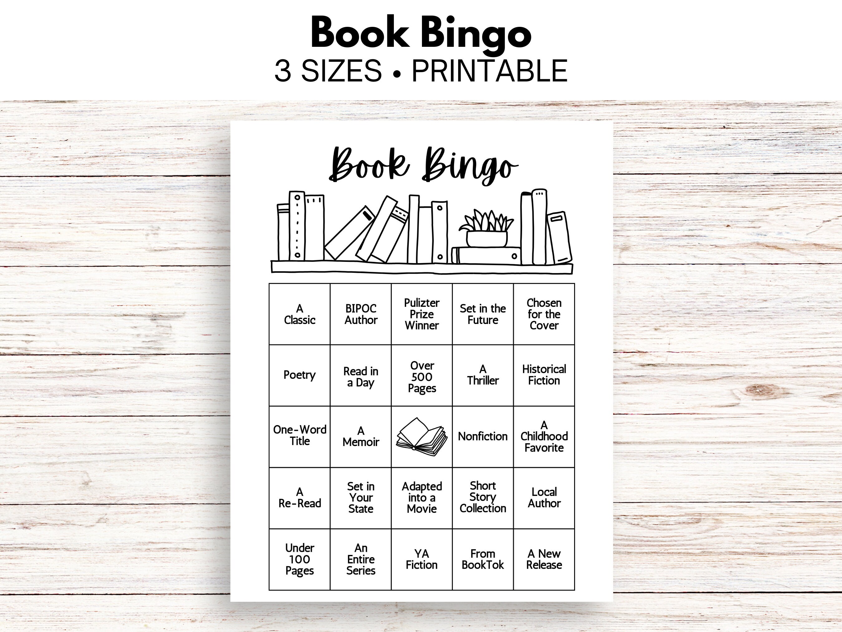 Book Bingo Printable Tracker | Reading Challenge Journal Page | A4 A5 ...