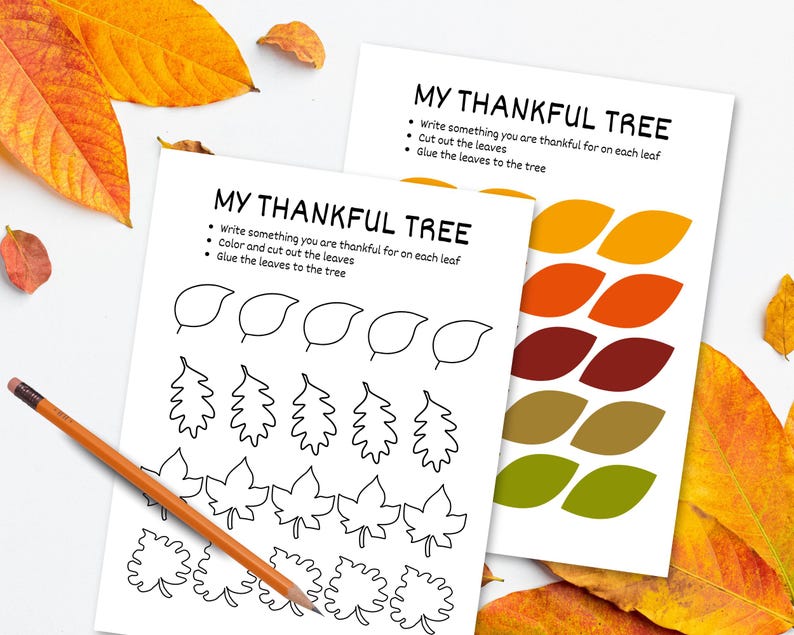 Gratitude Tree Activity for Kids | Printable Thankful Tree Fall Paper ...
