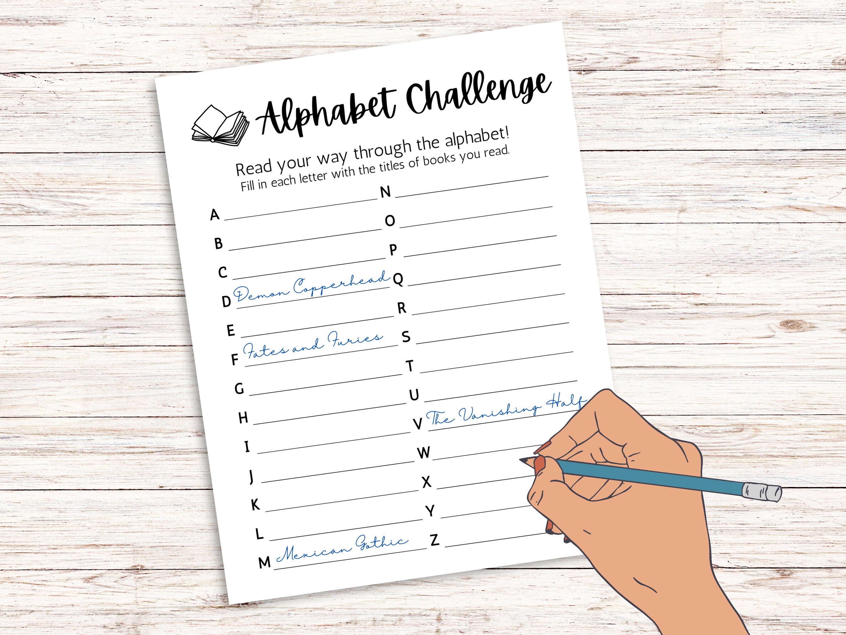 Alphabet Reading Challenge | A to Z Book Tracker | Reading Tracker ...