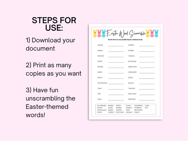 Easter Word Scramble Printable Game | Easter Activity for Kids and ...