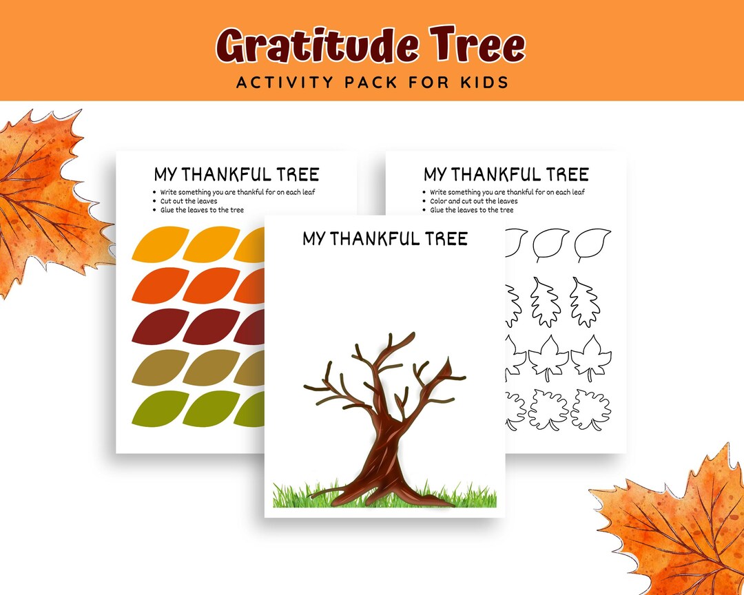 Gratitude Tree Activity for Kids | Printable Thankful Tree Fall Paper ...