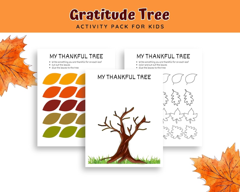 Gratitude Tree Activity for Kids | Printable Thankful Tree Fall Paper ...