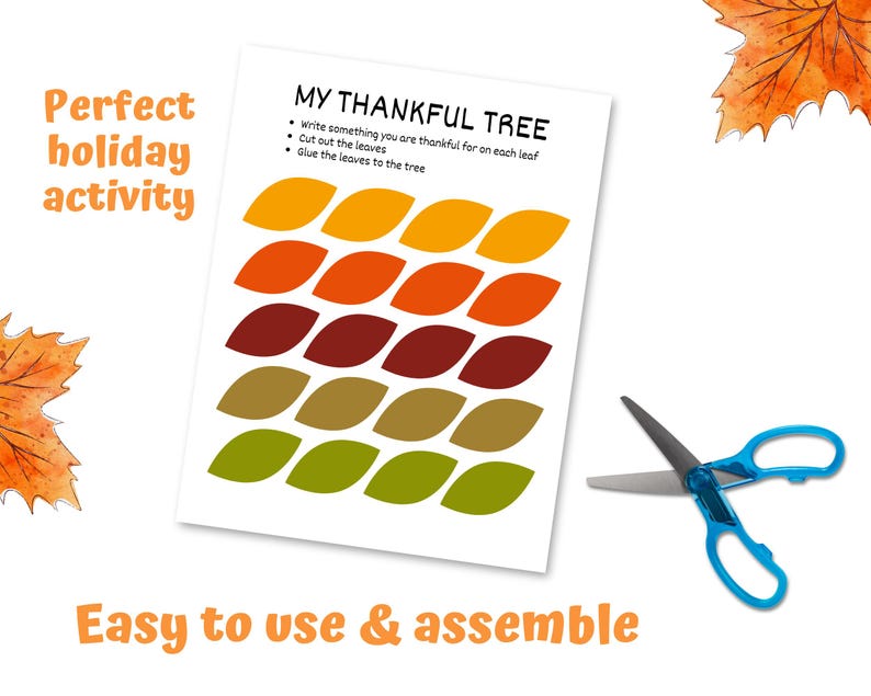 Gratitude Tree Activity for Kids | Printable Thankful Tree Fall Paper ...