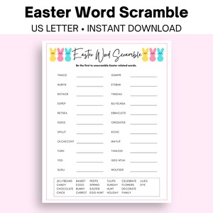 Easter Word Scramble Printable Game | Easter Activity for Kids and ...