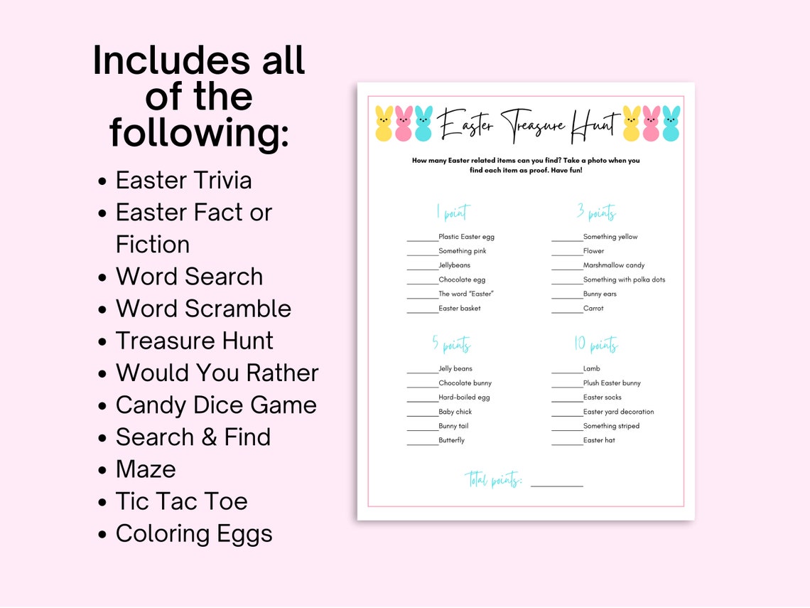 Easter Games Printable Bundle | Easter Party Activities for Kids and ...