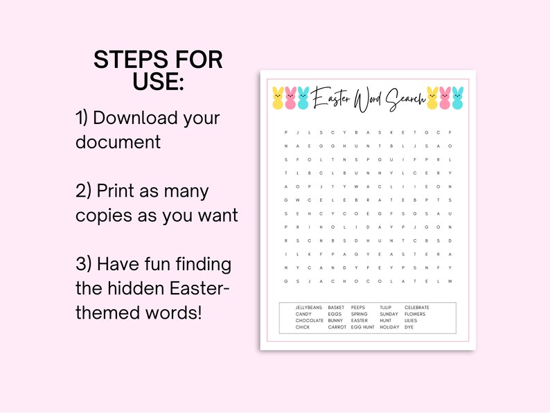 Easter Word Search Printable Game | Easter Activity for Kids and Adults ...