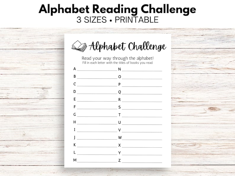 Alphabet Reading Challenge | A to Z Book Tracker | Reading Tracker ...