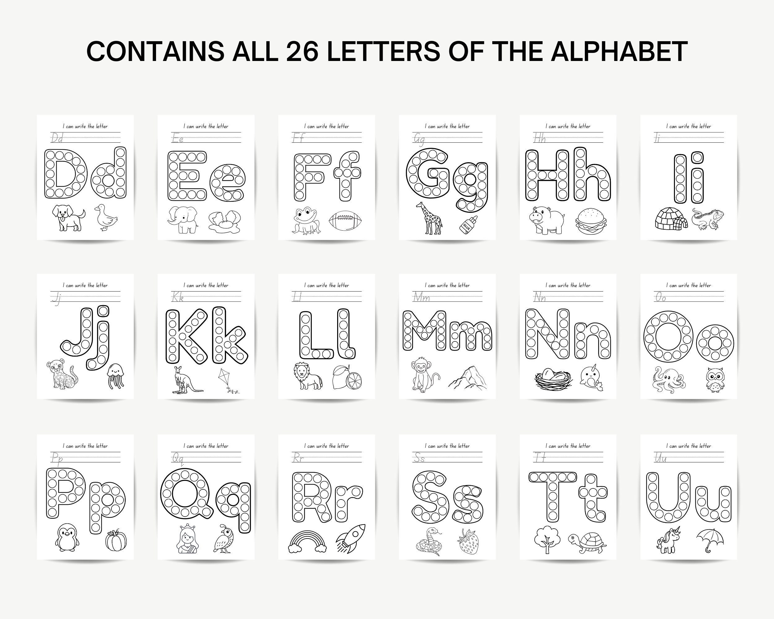 A-Z Alphabet Dot Marker Printable Worksheets | Dot Marker Activities ...