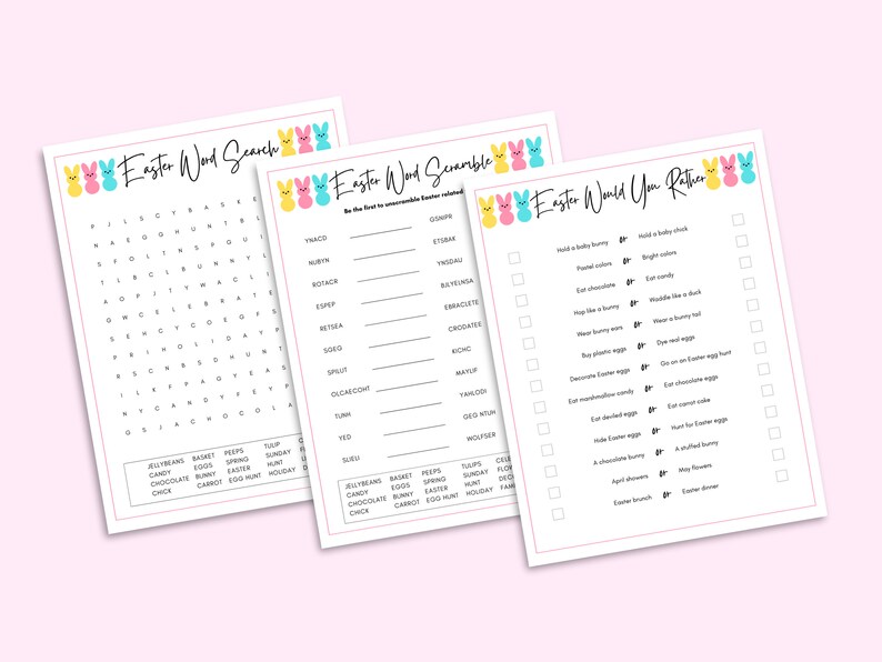 Easter Games Printable Bundle | Easter Party Activities for Kids and ...