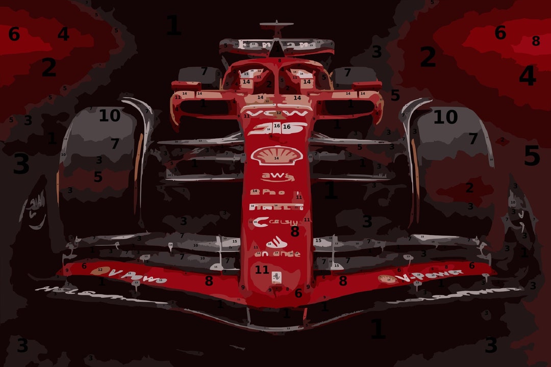 Colour by Number, Paint by Number - F1 Ferrari SF-24 (multiple Option ...