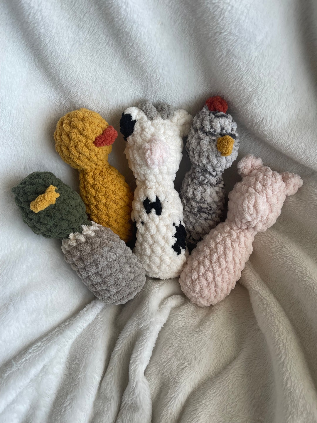 Farm Animal Rattle | Crochet Montessori Peg Pal, Baby Shower Gift - Etsy