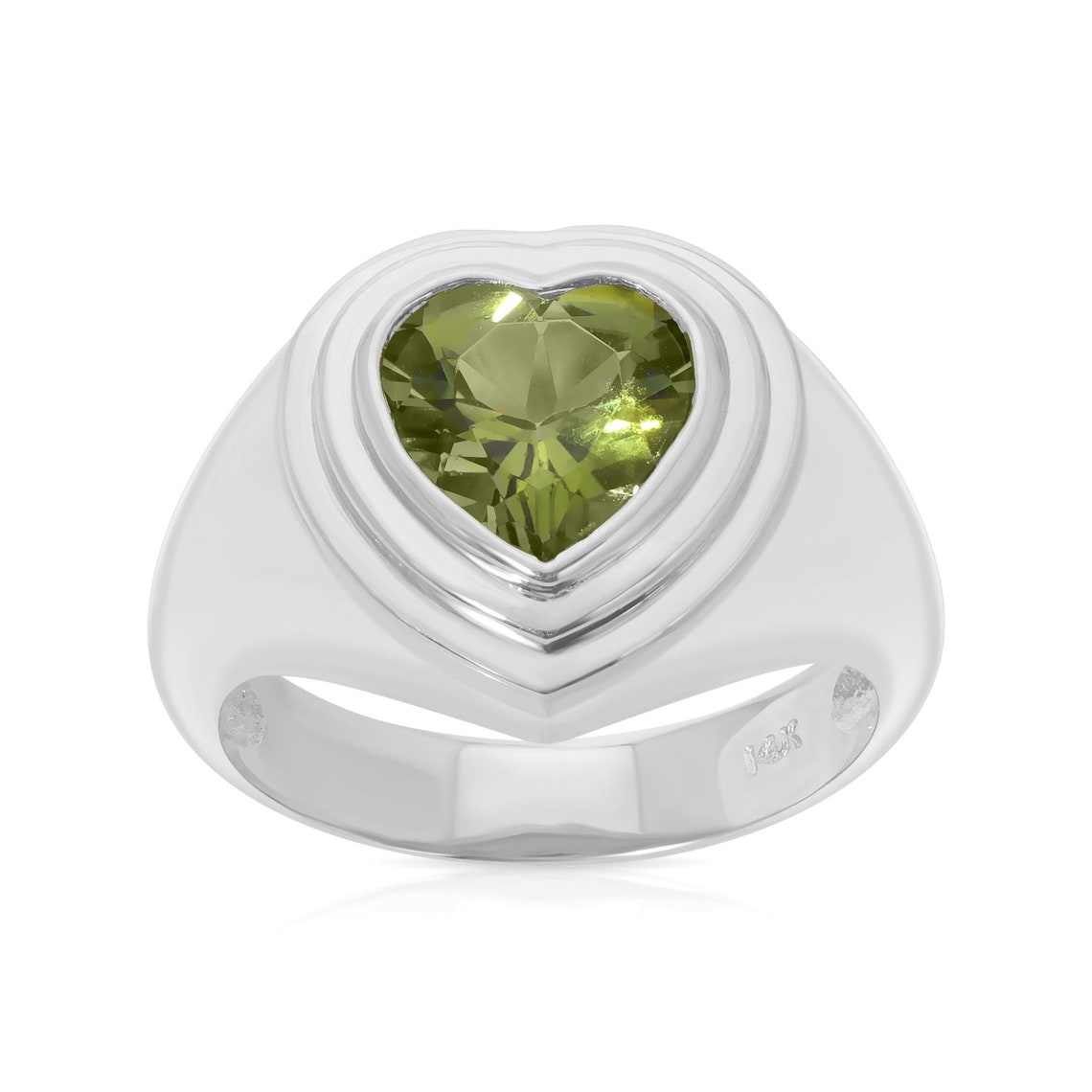 14k Tourmaline Sacred Heart Ring - Etsy