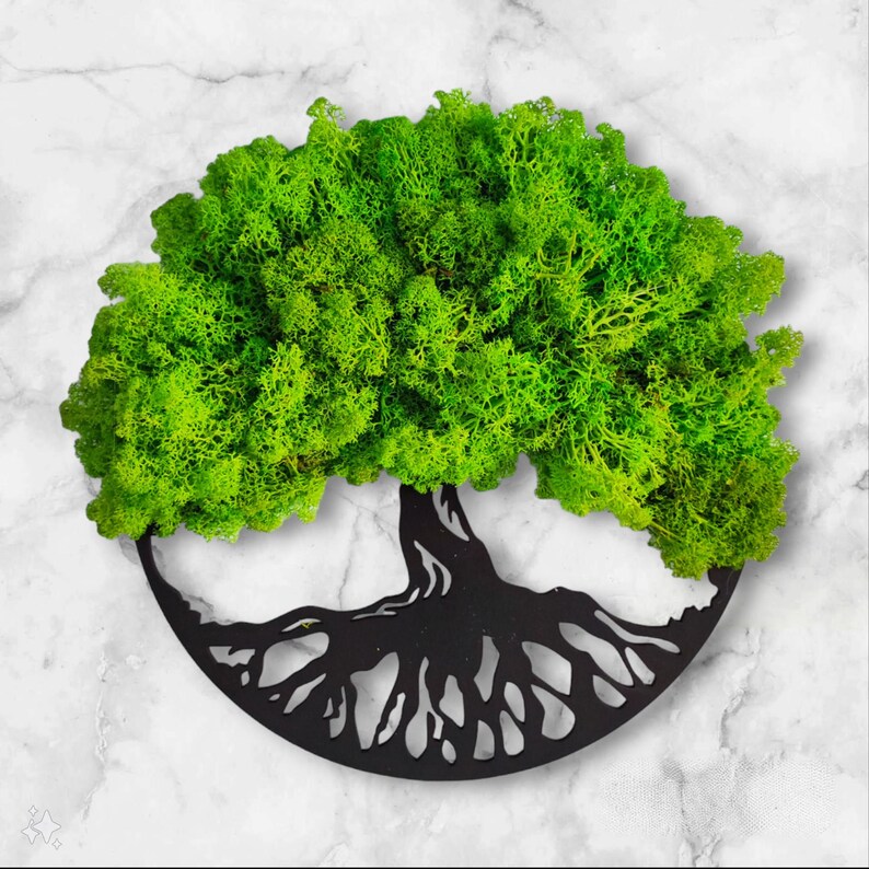 Woodland Moss Tree Bonsai Decor Unique Mossy Centerpiece for Home ...