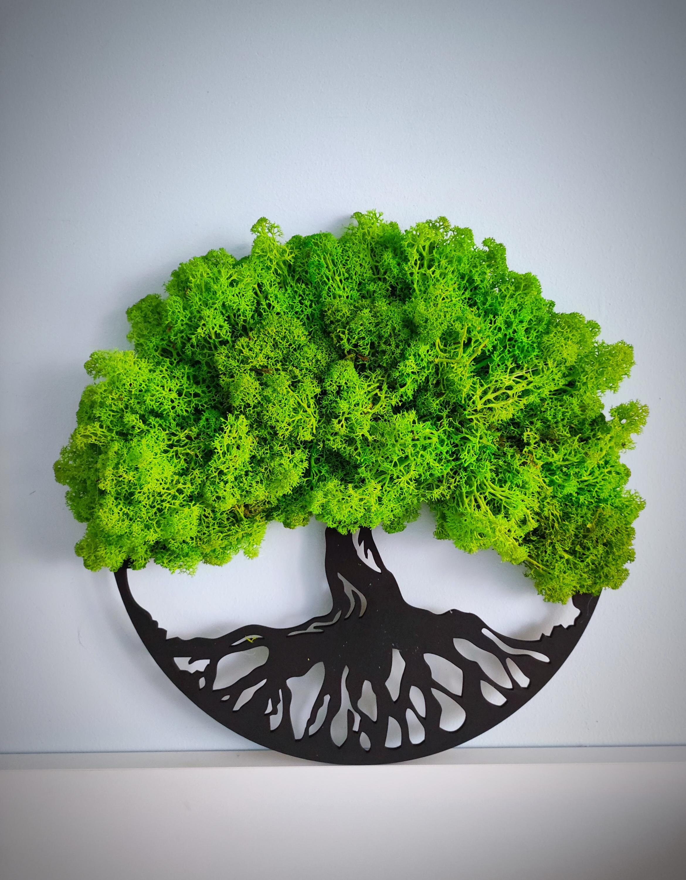 Woodland Moss Tree Bonsai Decor Unique Mossy Centerpiece for Home ...