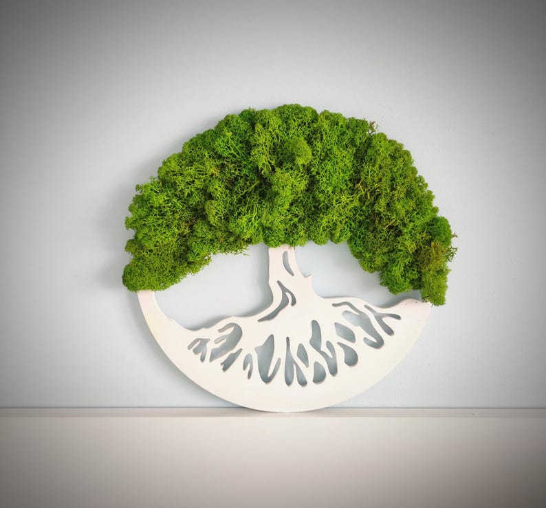 Woodland Moss Tree Bonsai Decor Unique Mossy Centerpiece for Home ...