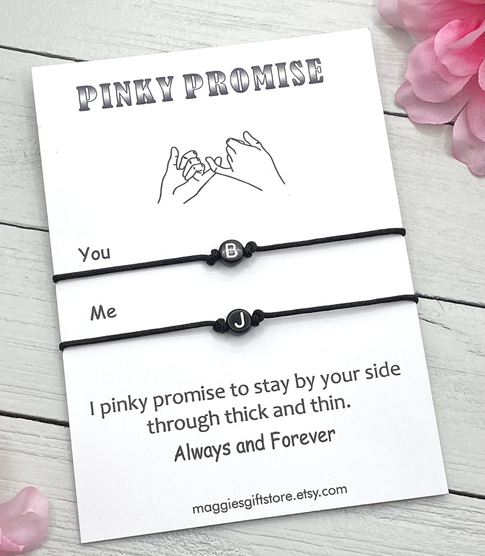 Pinky Promise Bracelets - Couples Bracelets - Pinky Promise Gift - His ...