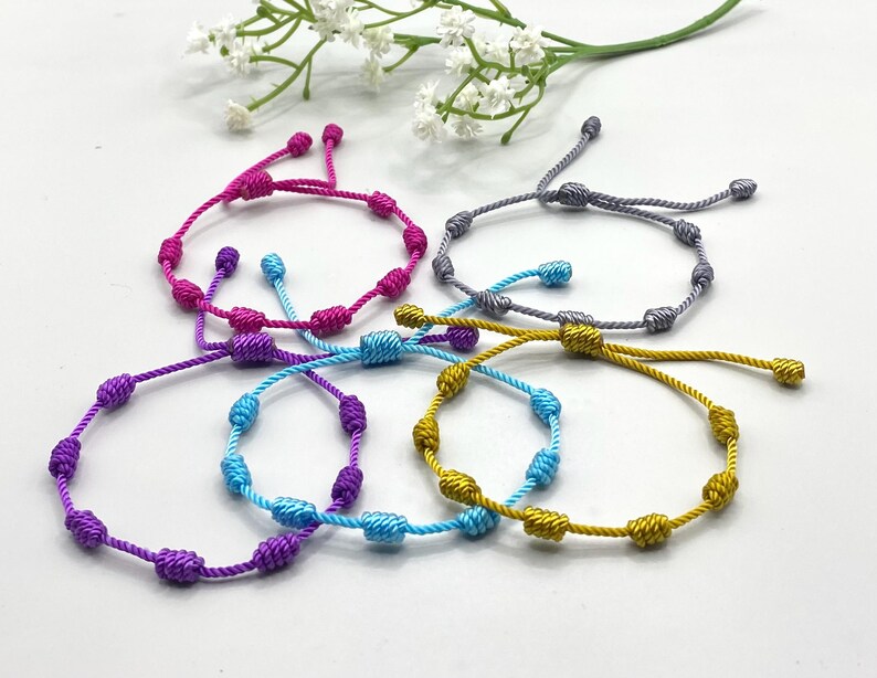 7 Knots Nylon Cord Bracelet – Good Luck, Adjustable - Etsy