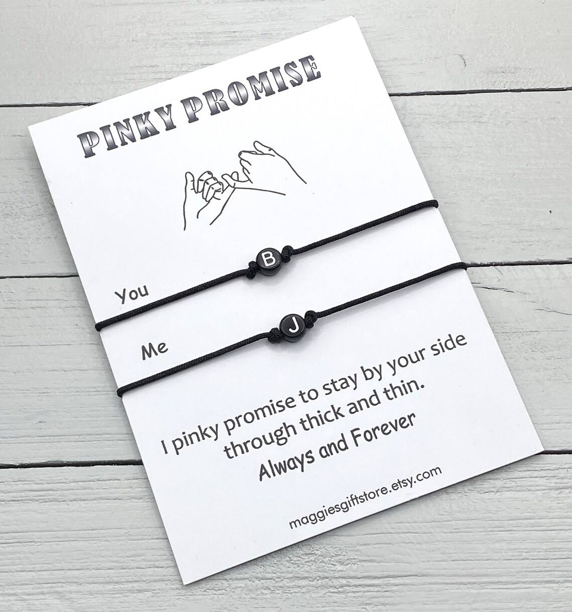 Pinky Promise Bracelets - Couples Bracelets - Pinky Promise Gift - His ...