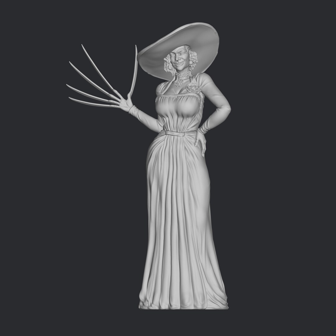 Lady Dimitrescu From Resident Evil Game Stl File 3d Printing, 3d Figure ...