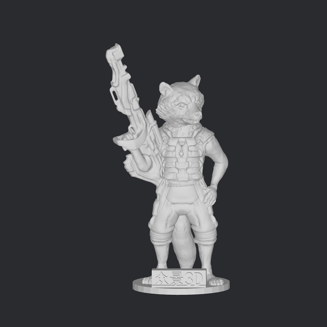 Rocket Raccoon Stl File 3d Printing, 3d Figure Stl, 3d Stl, Super Hero ...