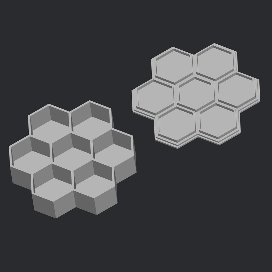 7 Hex Container for Small Parts and Games Stl File 3d Printing, 3d ...