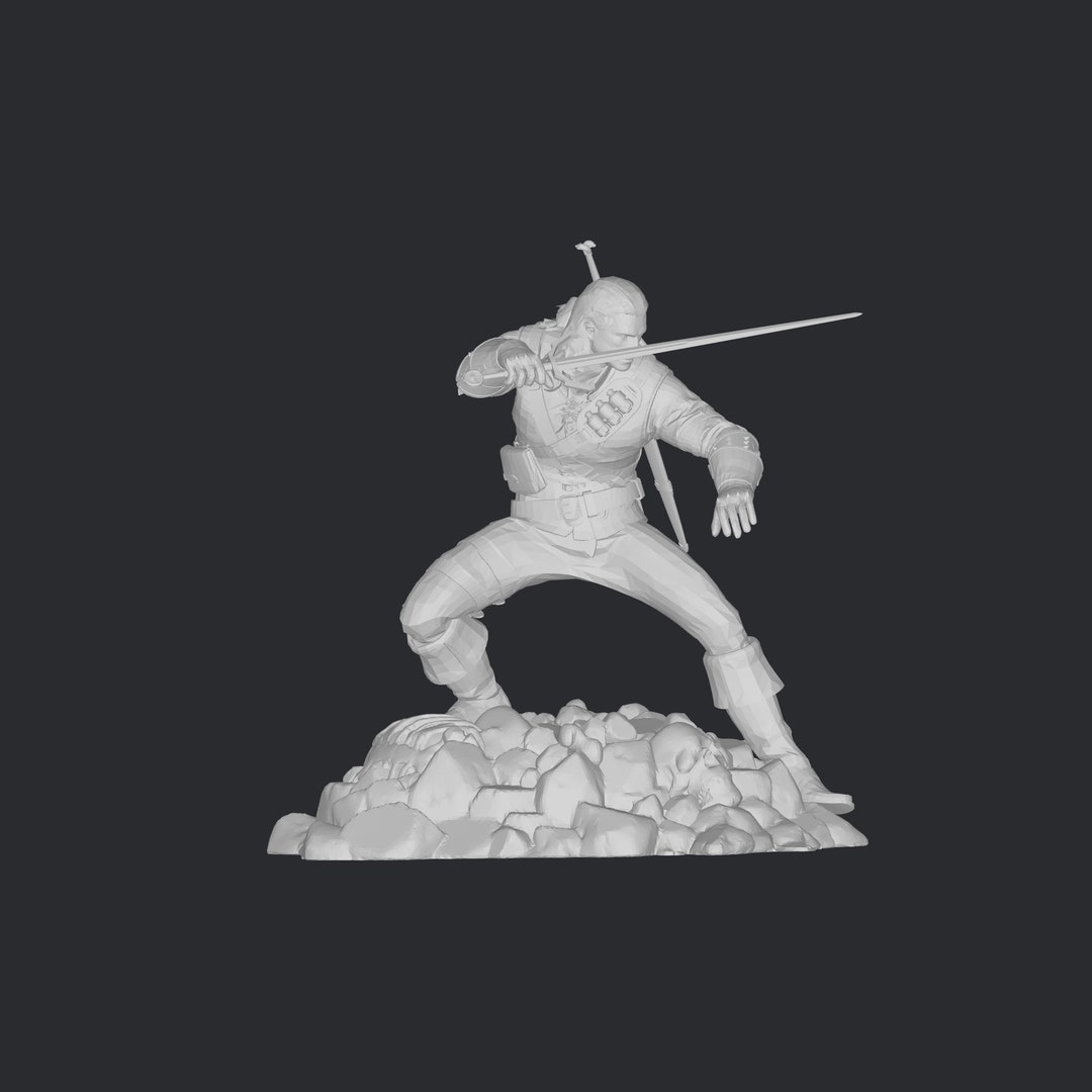 Geralt of Rivia From the Witcher Stl File 3d Printing, 3d Figure Stl ...