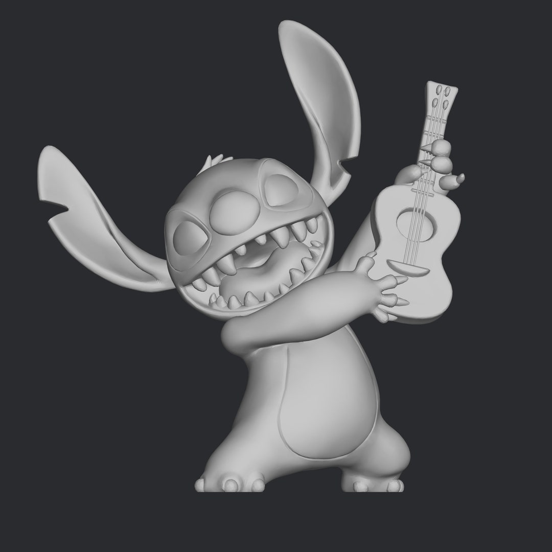 Stitch With Guitar From Lilo & Stitch Stl File 3d Printing, 3d Figure ...