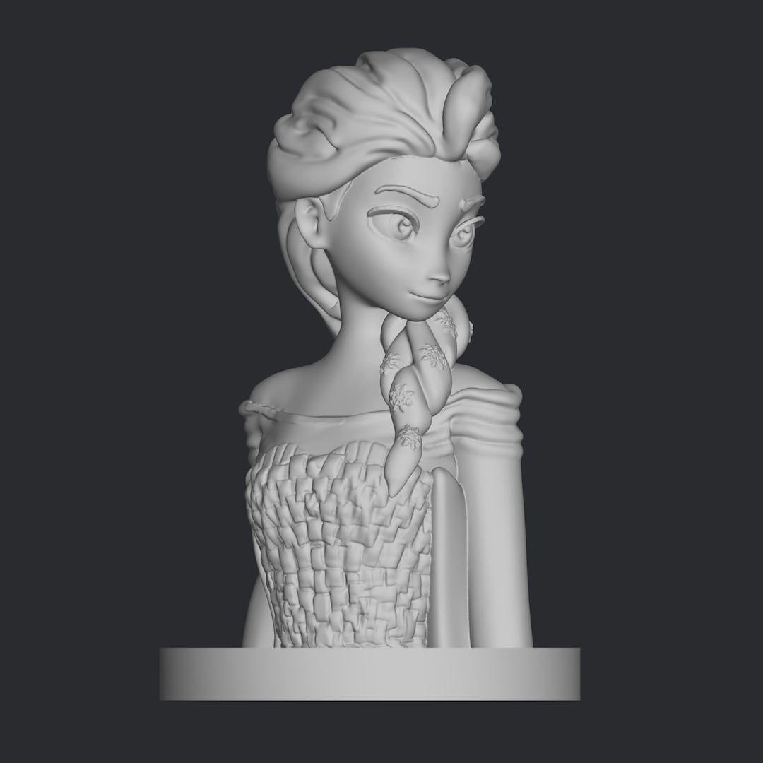 Miss Elsa Bust From Frozen Stl File 3d Printing, 3d Figure Stl, 3d Stl ...