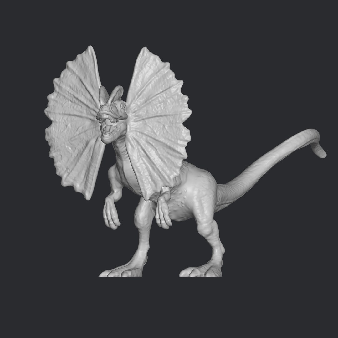 Dilophosaurus Posing Stl File 3d Printing, 3d Print File, Miniature ...