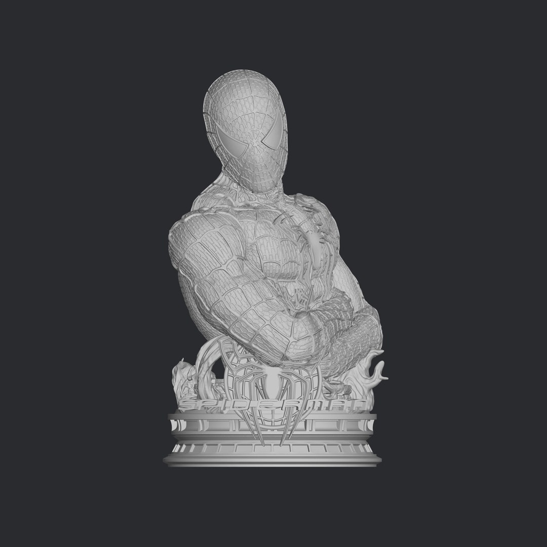 Spiderman Bust Marvel Stl File 3d Printing, 3d Print File, Miniature ...