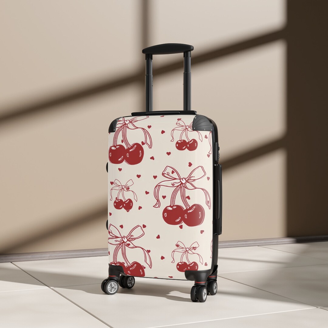 Vintage Cherry Print Suitcase - Etsy