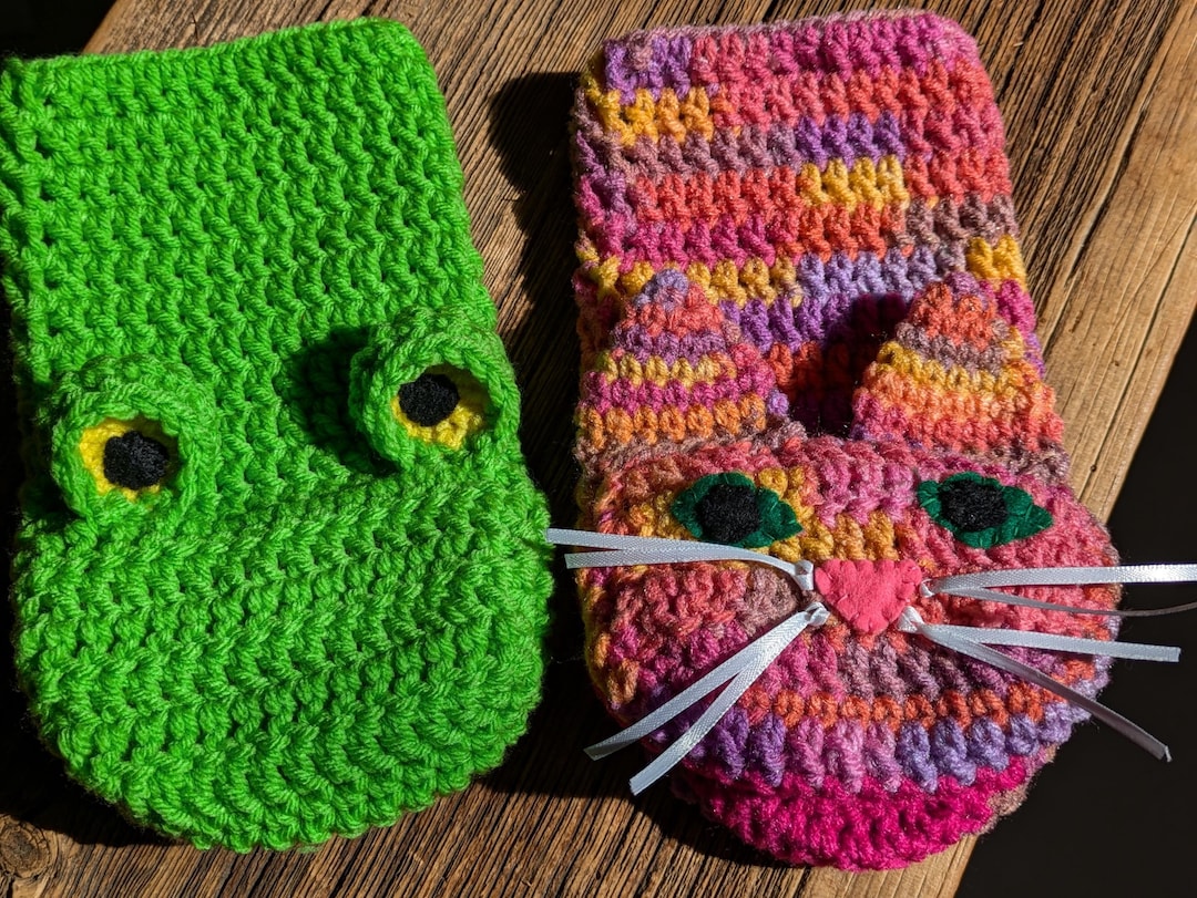Cat and Frog Hand Puppet, Crochet Hand Puppets, Hand Puppets, Cat ...