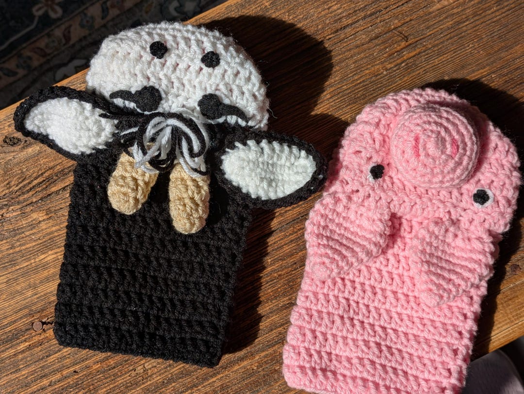 Cow and Pig Hand Puppets, Cow Puppet, Pig Puppet, Hand Puppet, Hand ...