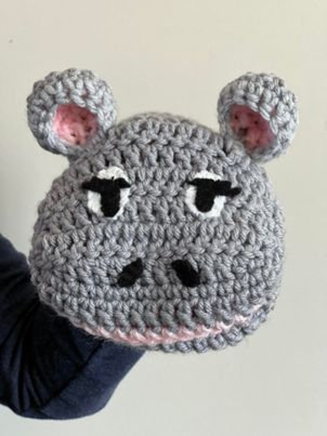 Hungry Hippo, Crochet Hand Puppet, Hand Puppet, Hippopotamus Puppet ...