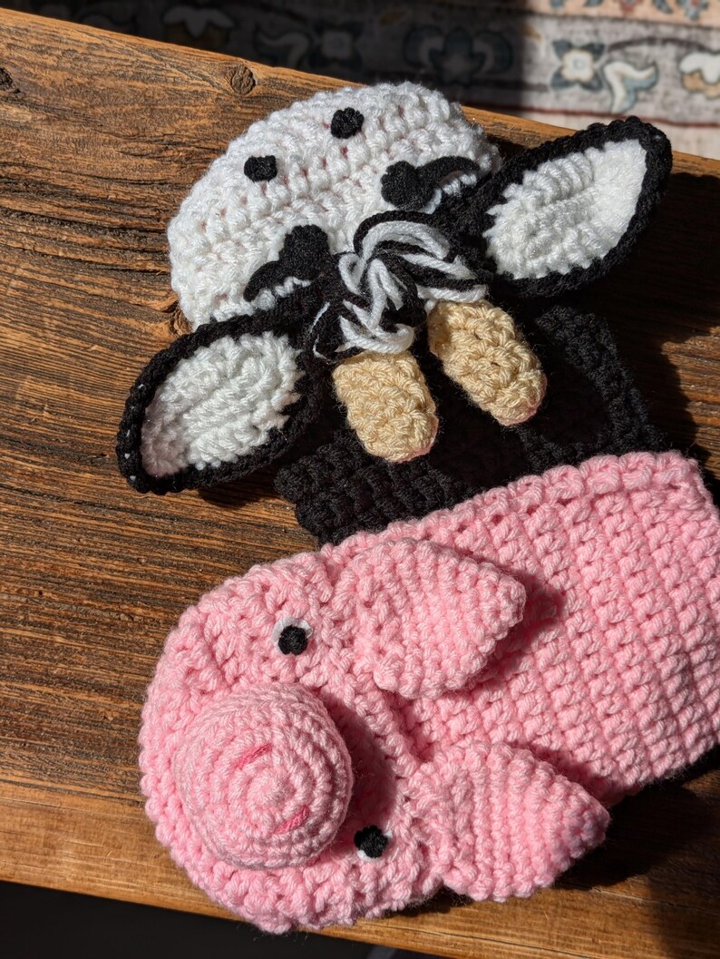 Cow and Pig Hand Puppets, Cow Puppet, Pig Puppet, Hand Puppet, Hand ...