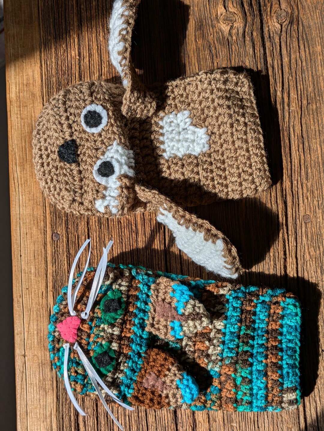 Crochet Hand Puppets, Dog and Cat Hand Puppets, Dog Puppet, Cat Puppet ...