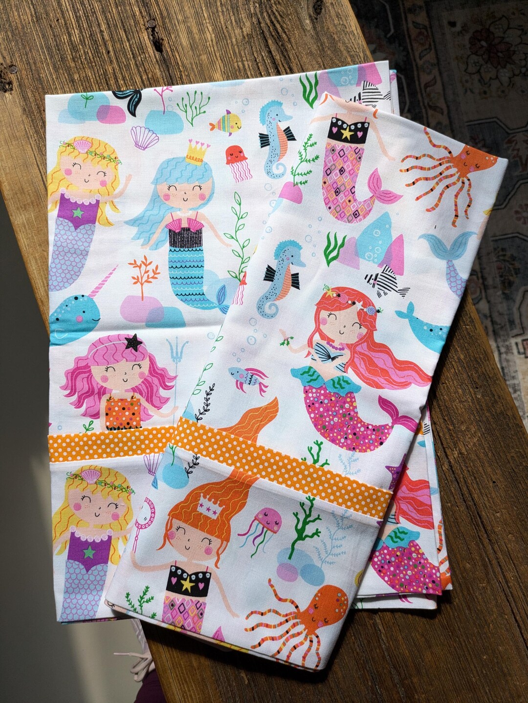 Mermaid Pillowcase Set, Little Mermaid Pillowcase Set, Under the Sea ...
