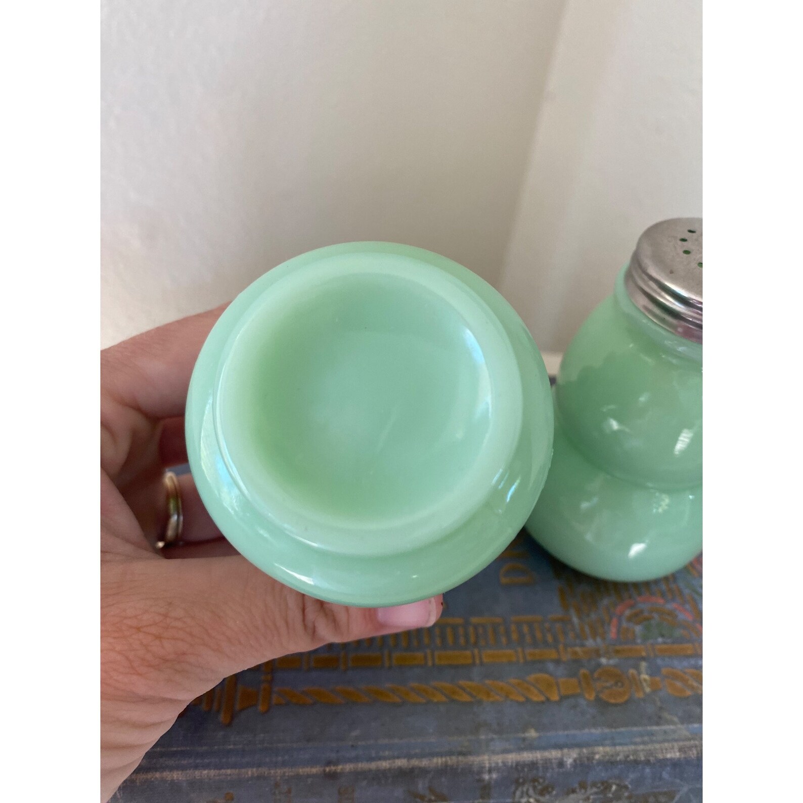 Mosser Glass Green Jadeite Salt and Pepper Shakers With Carry Tray - Etsy