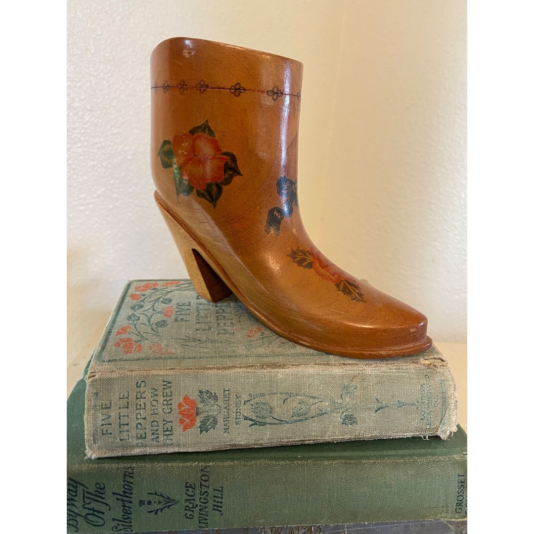 Vintage Wood Cowboy Boot Box - Etsy