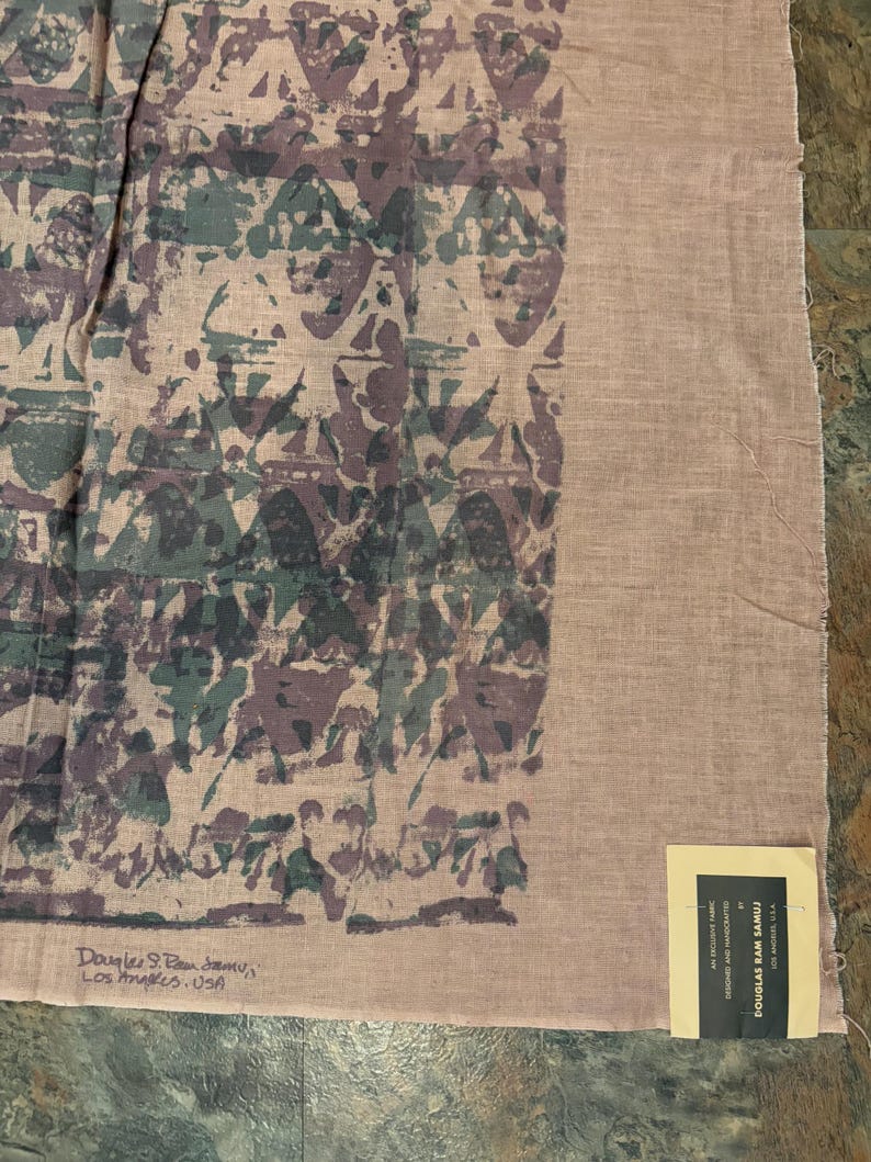 Vintage Douglas Ram Samuj Cathedral Abstract Hand Printed Textile ...